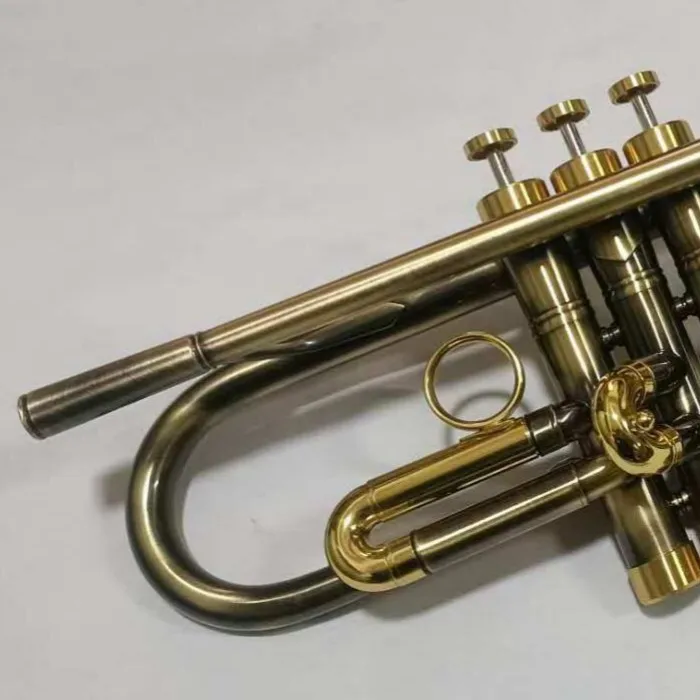 Professional & Beginner Monel Piston Trumpet B Flat Antique Brass ...