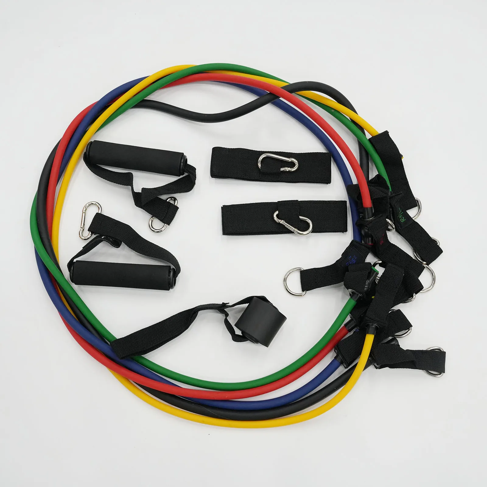 11-Piece Latex Fitness Elastic Tube Set Pull Rope Resistance Band and ...