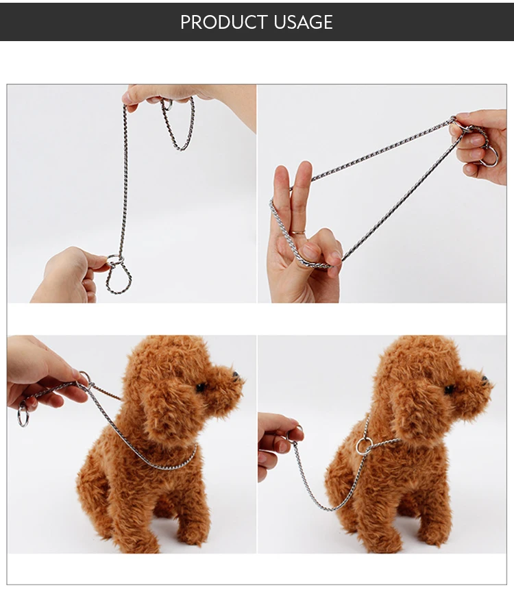 High Quality Stainless Steel Snake Print Dog Collar Leash Hot Sell ...