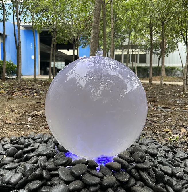 Garden Acrylic Waterfall Ball Sphere Fountain with RGB LED Light
