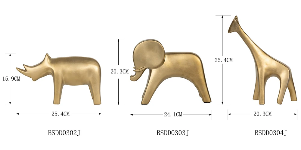 Gold Animal Statue Sculpture Ceramic Figurine Arts And Crafts Office ...