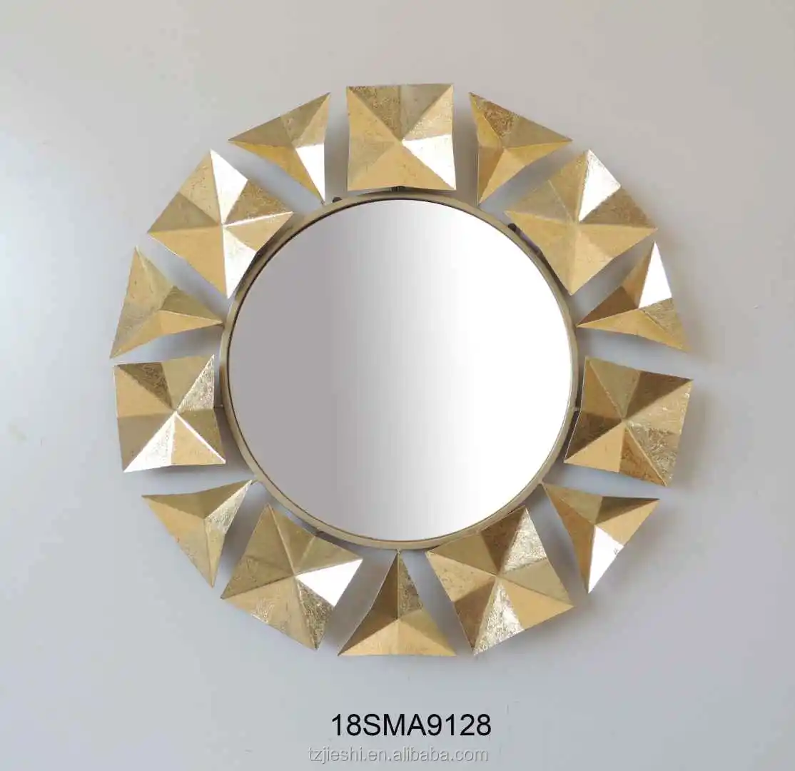 Wanddecoratie Polygon - Stylish Metal and Mirror Wall Decor
