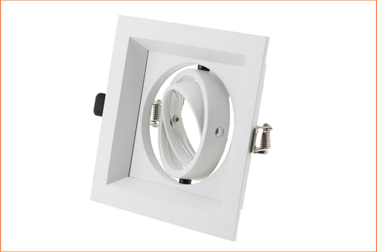 White Aluminum Adjustable Led Downlight Frame Square Recessed Gu10 Spot ...