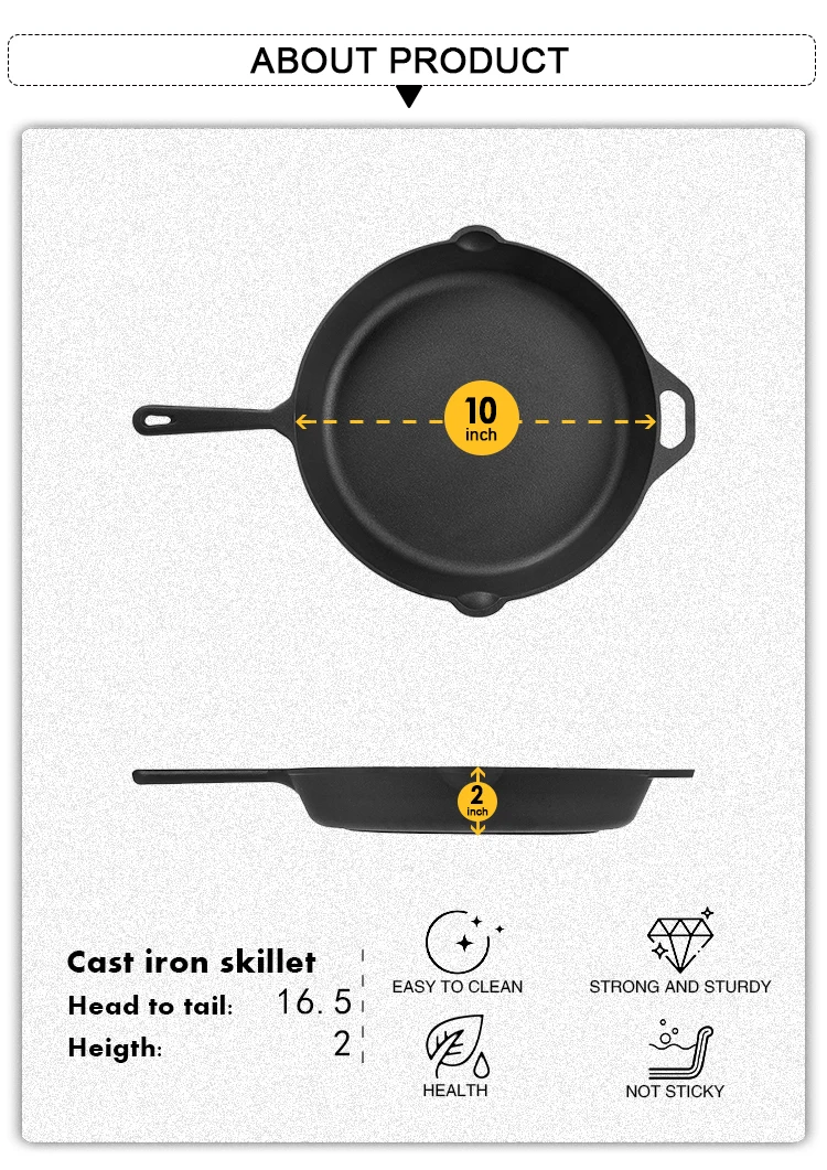 Large Frying Pan12 Inch Cast Iron Skillet With Lid - Buy 12 Inch Cast ...