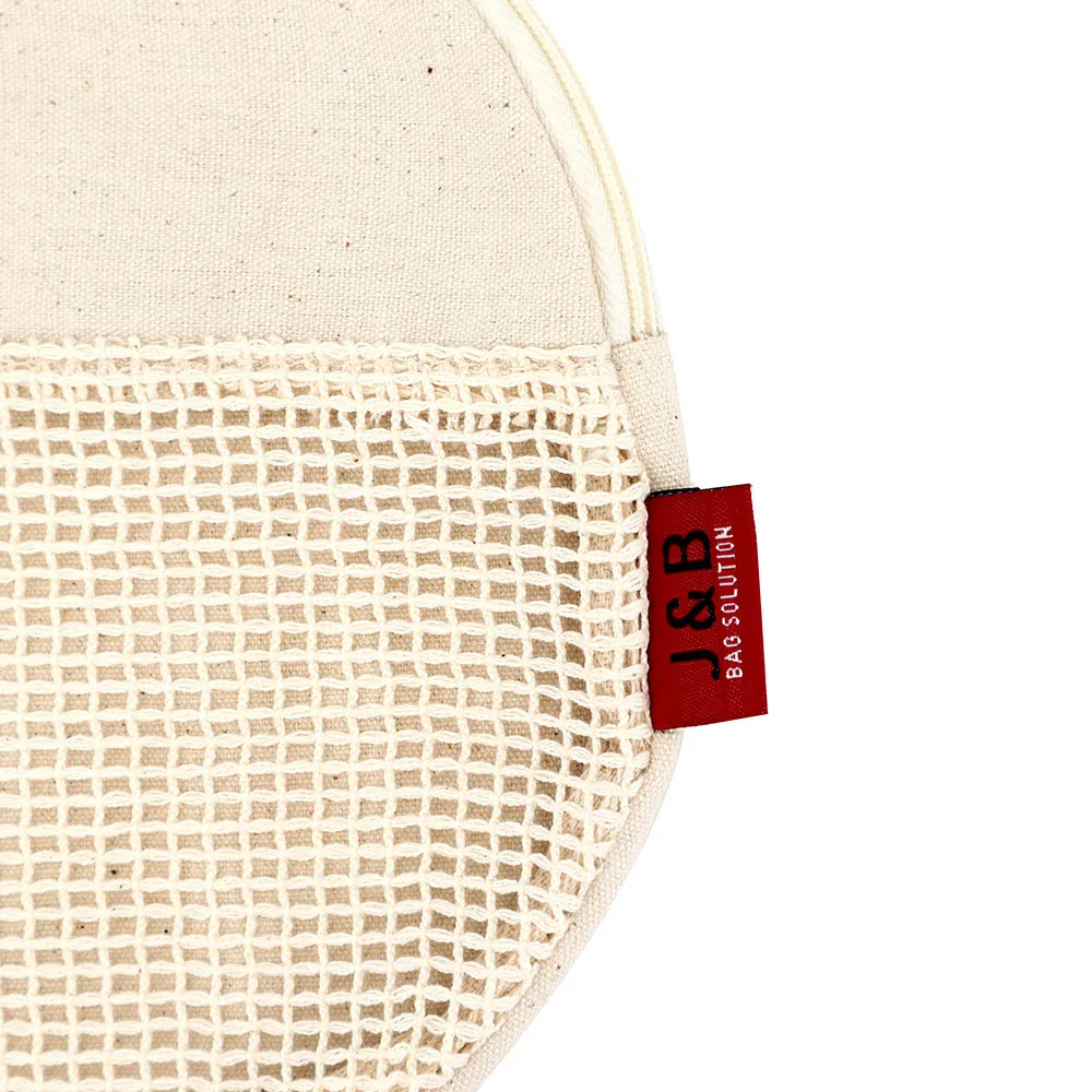 Shop Our Round Cotton Mesh Pouch with Zipper & Custom Logo