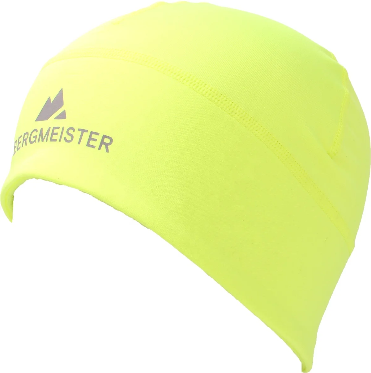 Custom Reflective Logo Printed Hi Vis Neon Yellow Skull Cap Running ...