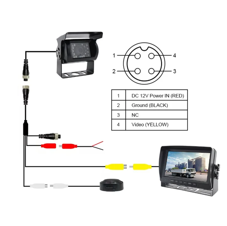 OEM Truck Reverse Camera DVR 7 Desktop Motorized Car Monitor 4 AHD LCD ...