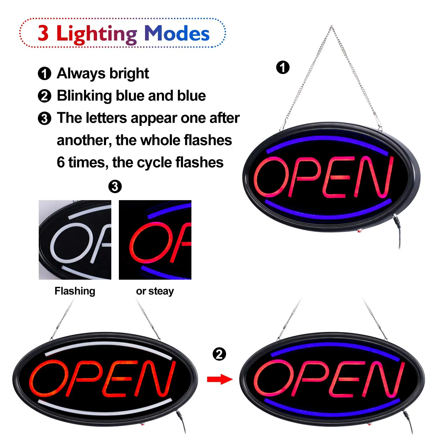 Led Open Sign 19x10inch Led Business Sign,Advertisement Display Board ...
