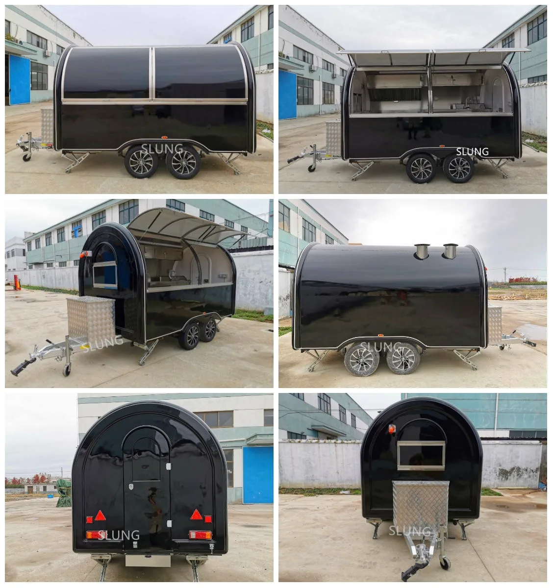 Black Customized Traction Mobile Camper Food Trailer/ Camping Smart ...