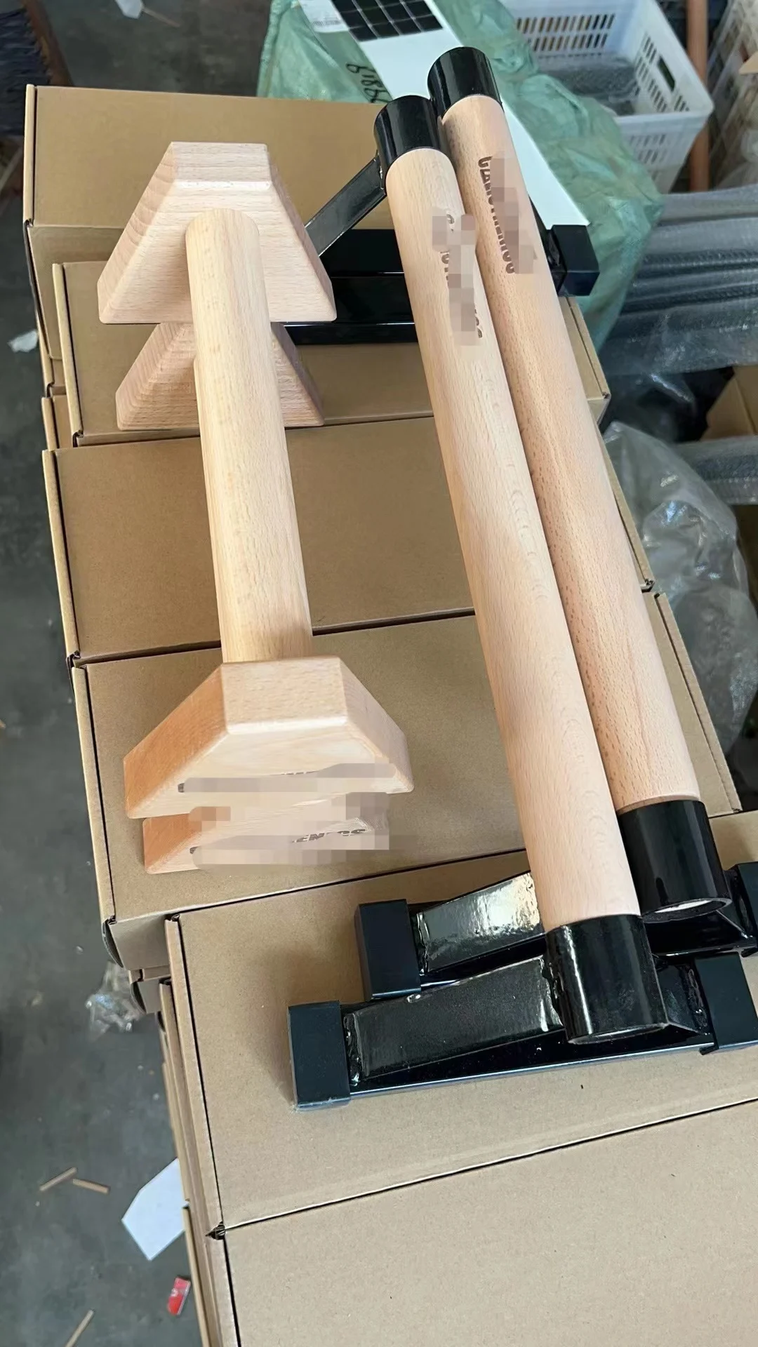 Wood Parallettes Set Handstand Parallettes Non-Slip Yoga and Gymnastic ...