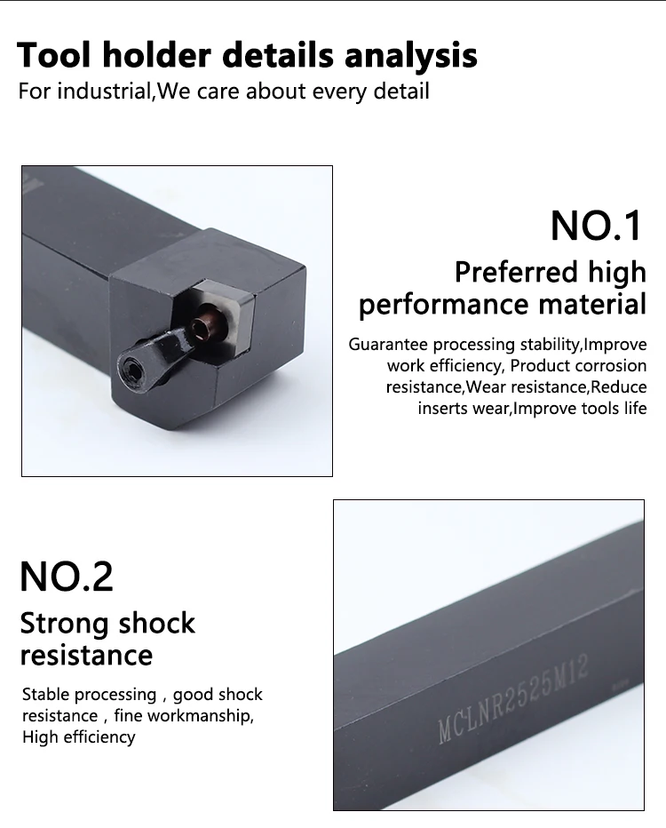 Cnc Boring Bar Insert Lathe Machine Cutting Tools MCLNR2525M12 External Turning Tool Holders ...