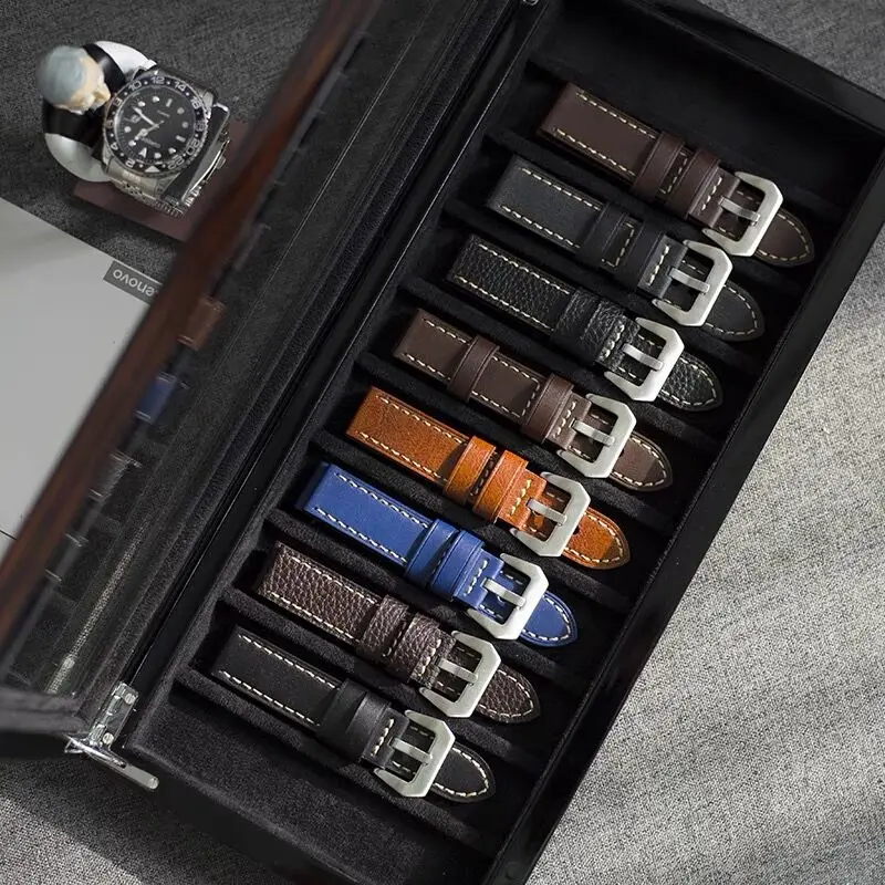 Wooden Watch Strap Storage Boxes - 10 Slot Display Case
