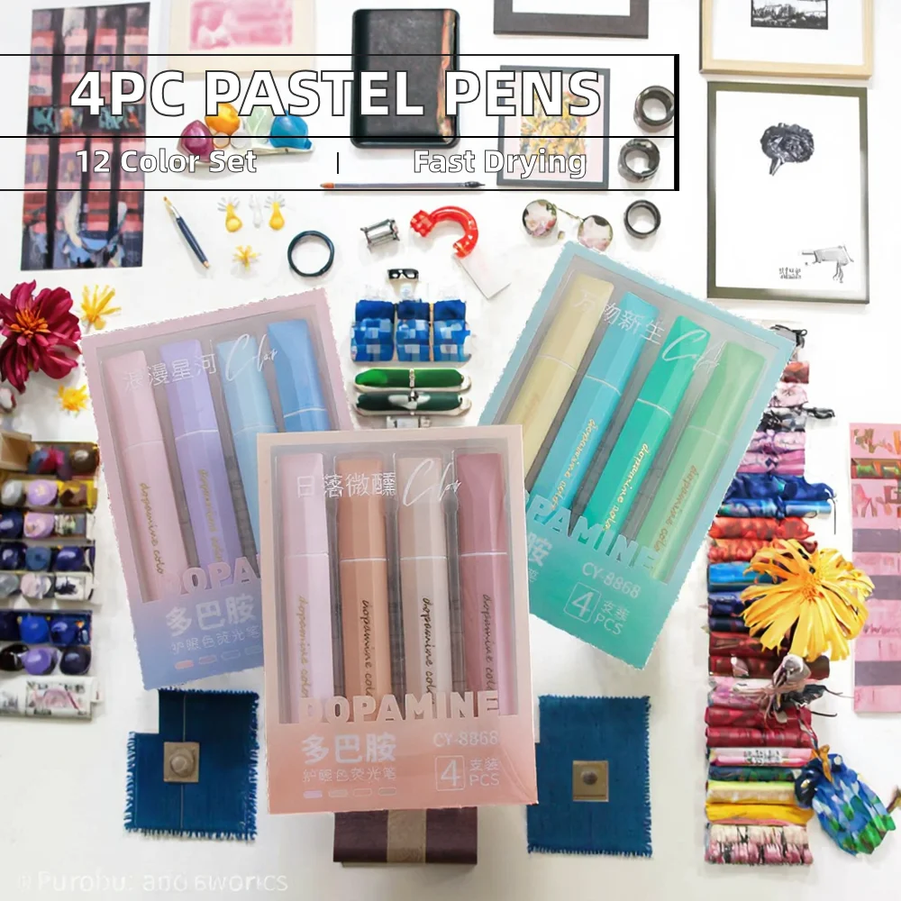 Wholesale 12 Colors Set Quick Drying Pastel Color Oblique Tip ...