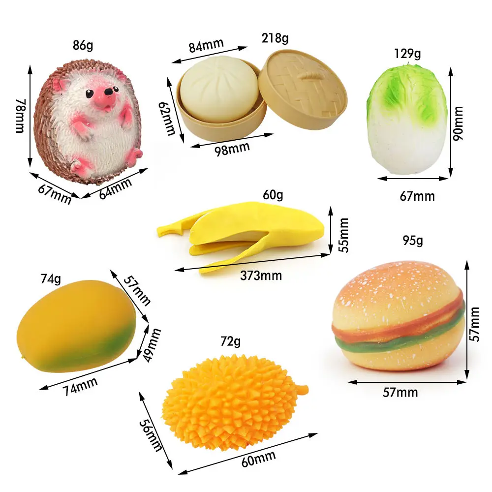 Colorful Dumpling Squishy Stress Ball Steamed Stuffed Bun Squeezing ...