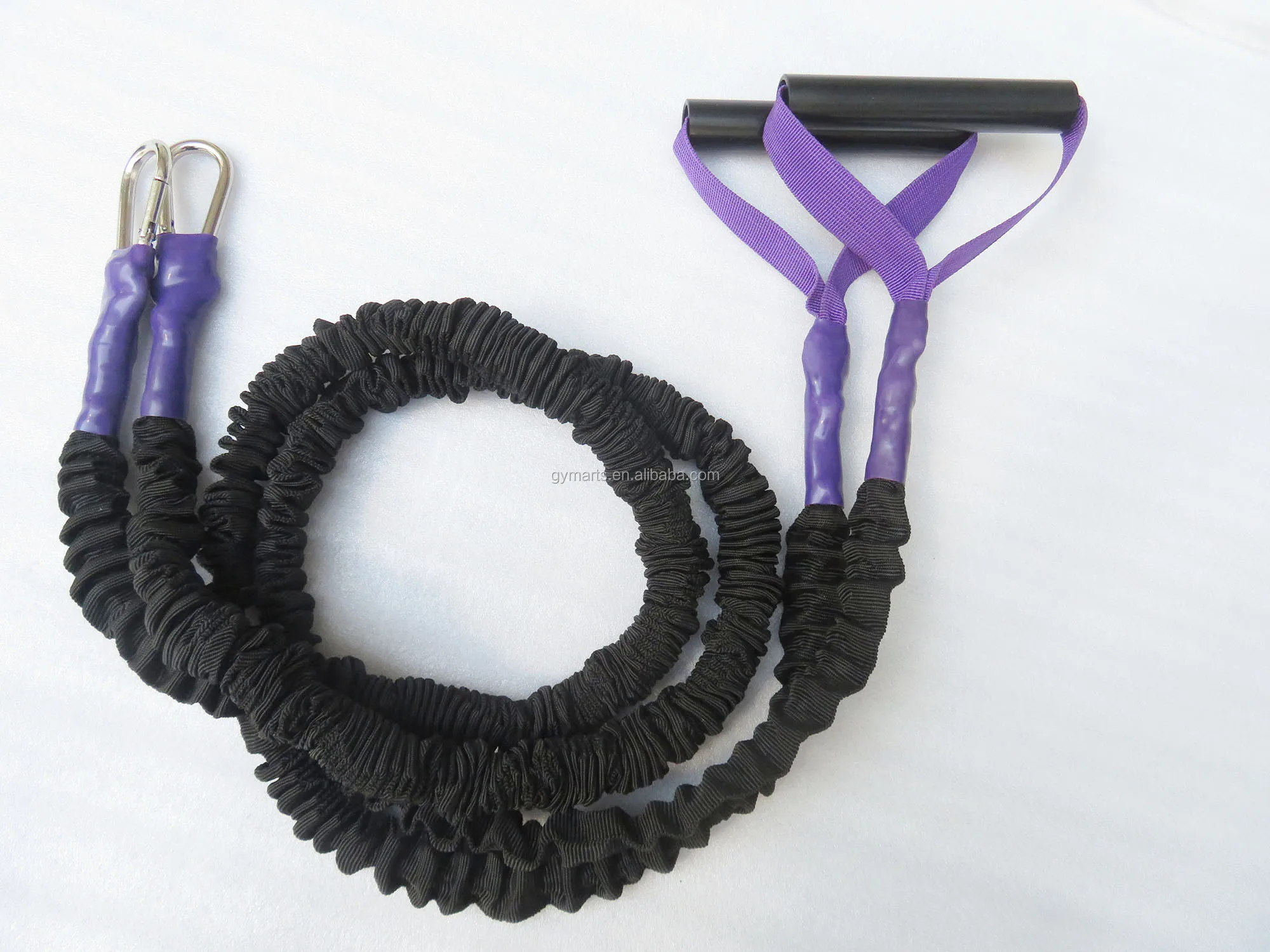 Resistance Band With Fabric Sleeve Covered Handle Grip For Bodybuilding ...