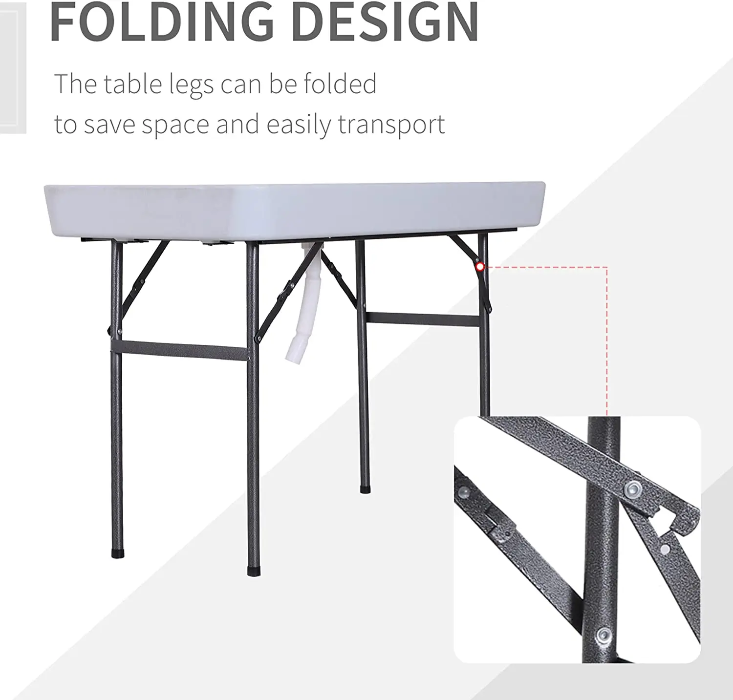 Folding Plastic Fill And Chill Tables For Beverage Cooler In Party ...