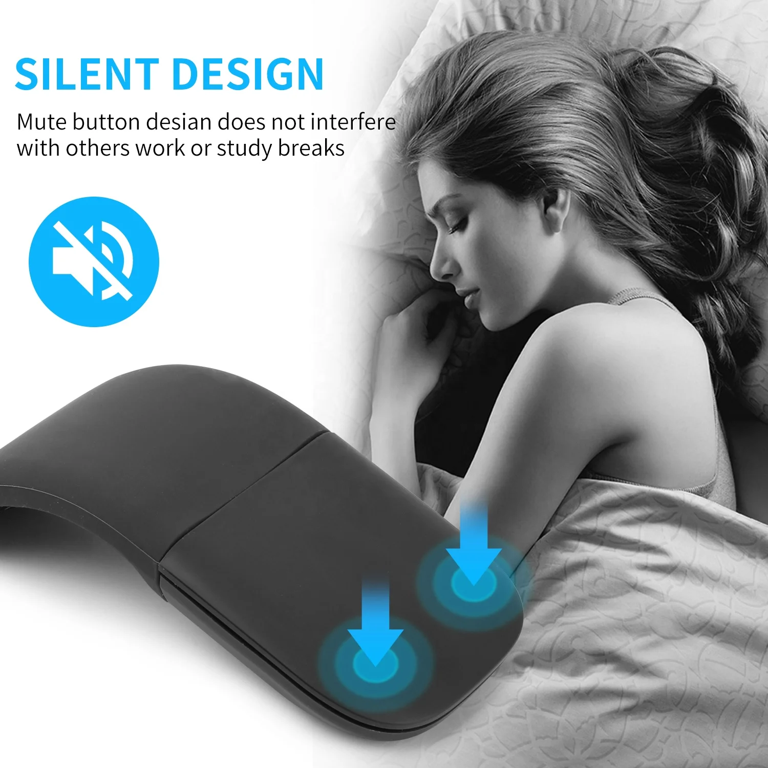 Foldable Mouse Arc Mouse Folding BT Touch Mice Wireless Mouse Foldable ...