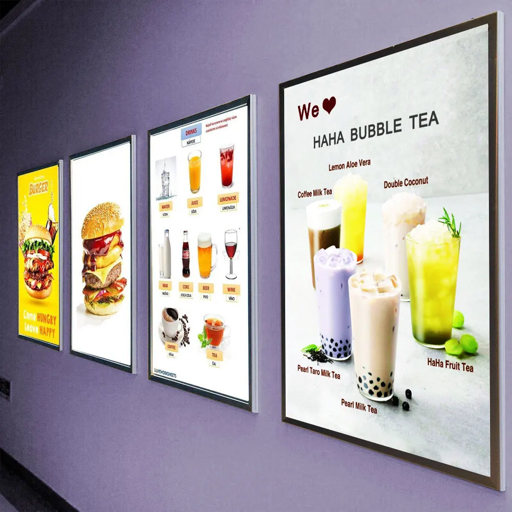 Custom Shaped A4 A3 A2 A1 Slim Advertising Light Box 12V Power ...