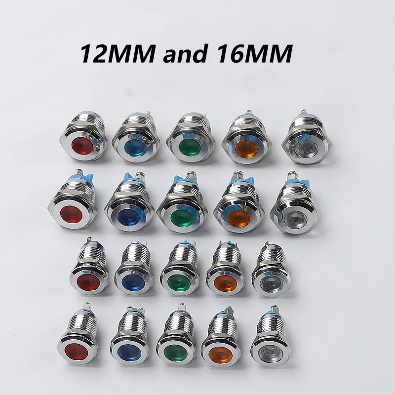 12mm 12V-24V Energy Saving LED Indicator Waterproof IP67 Metal Signal ...
