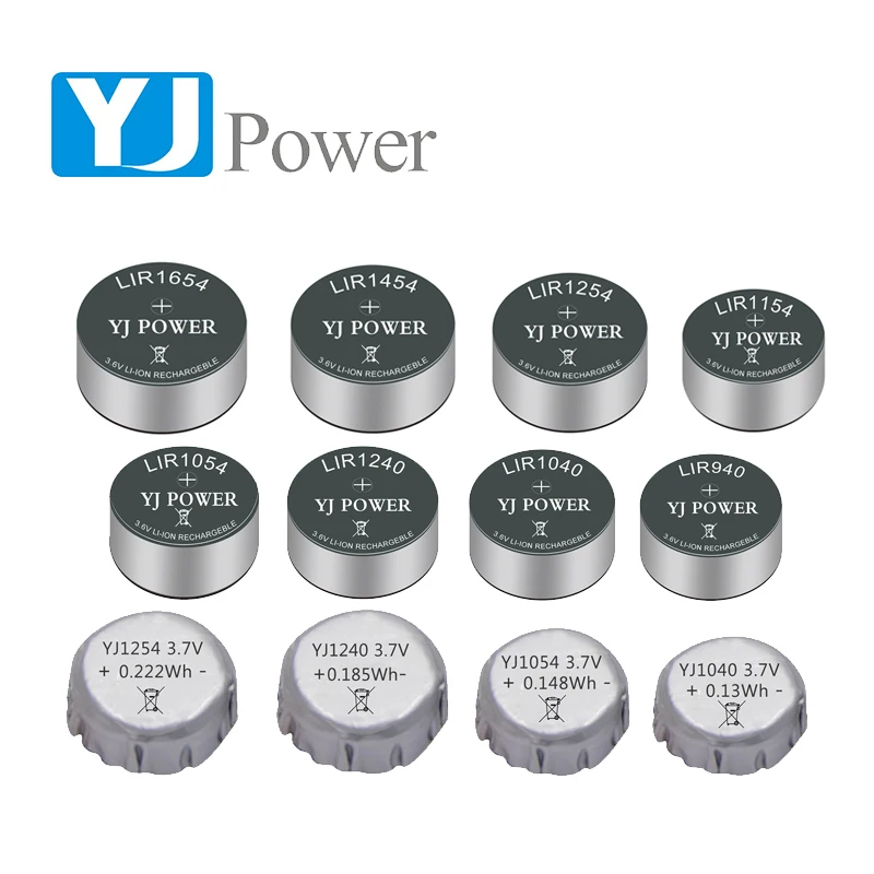 YJ LIR1254 3.6V Rechargeable Lithium Battery - 500 Cycles