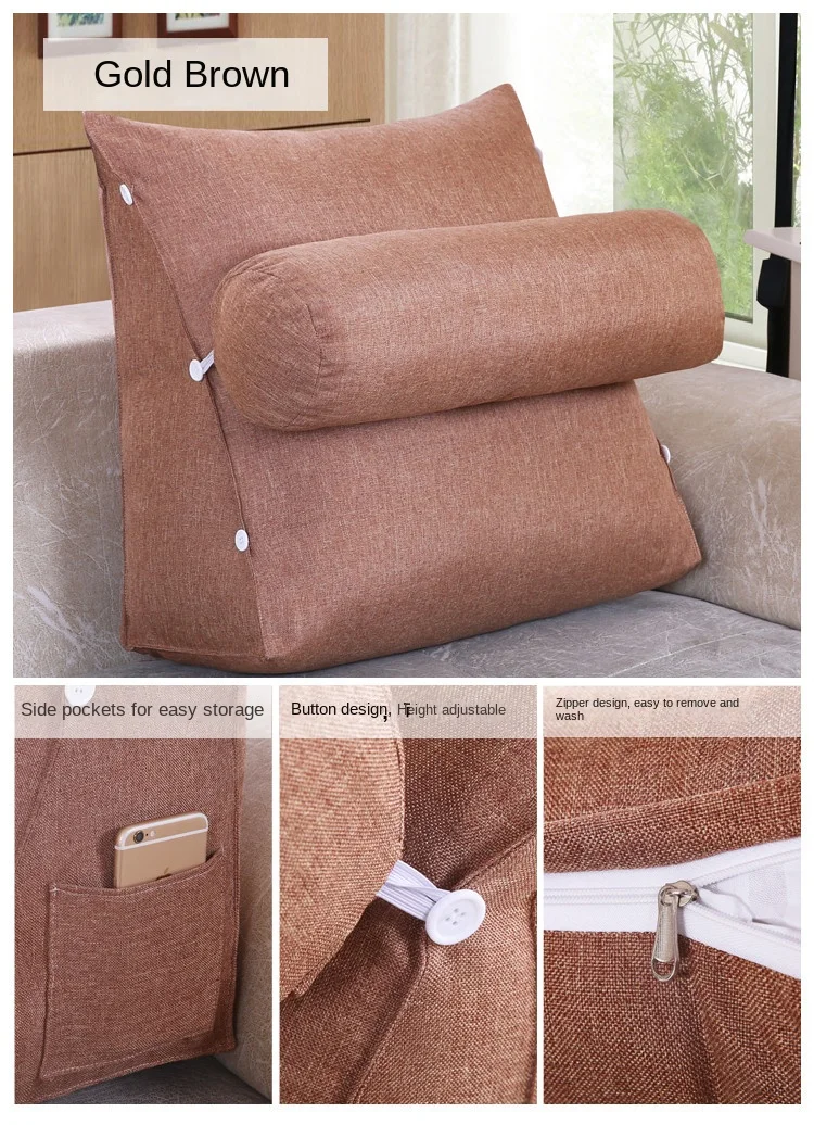 Large Rectangular Triangle Cushion Sedentary Sofa Chair Headrest Pillow ...