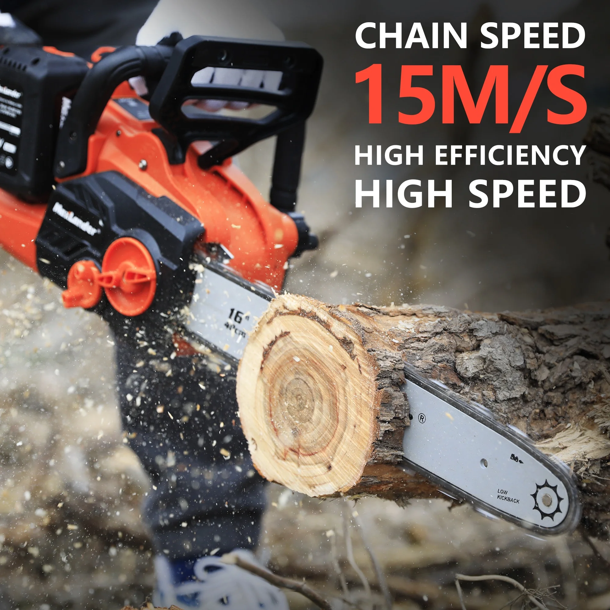 16inch 40v 4ah Lithium Battery Chain Saw Wood Cutting Machine Cordless ...