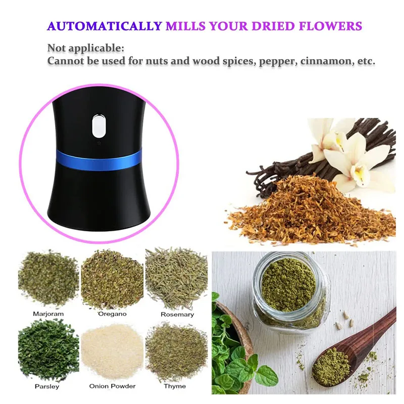 Wholesale Grinder Electric Herb Grinder 1200mah Battery Tobacco Grinder Electric With Protection ...