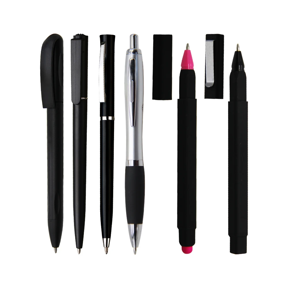 Classical Black Metal Touch Stylus Ballpoint Pen for Hotels