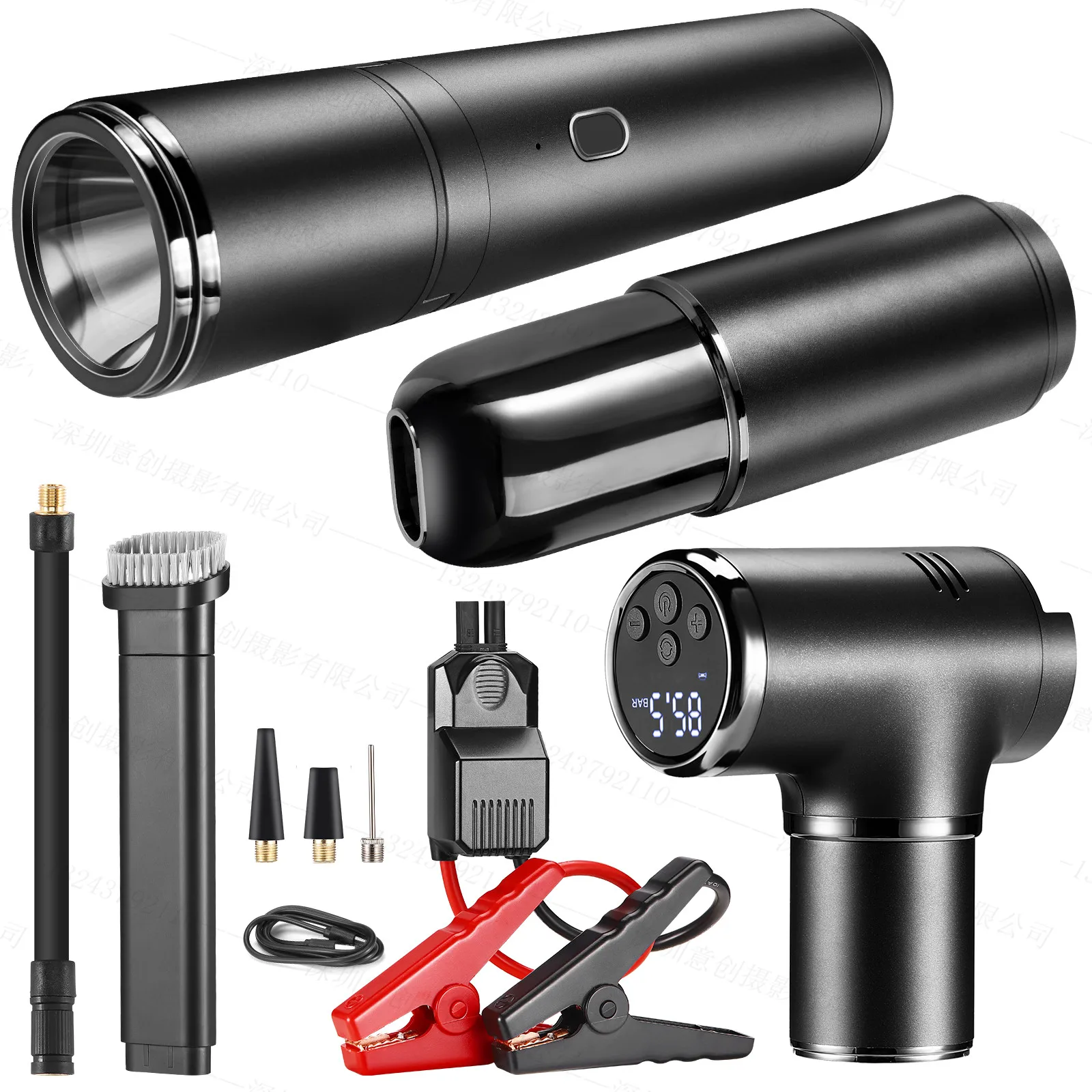 Portable Multifunctional 12v 10000mah Car Jump Starter With Air ...