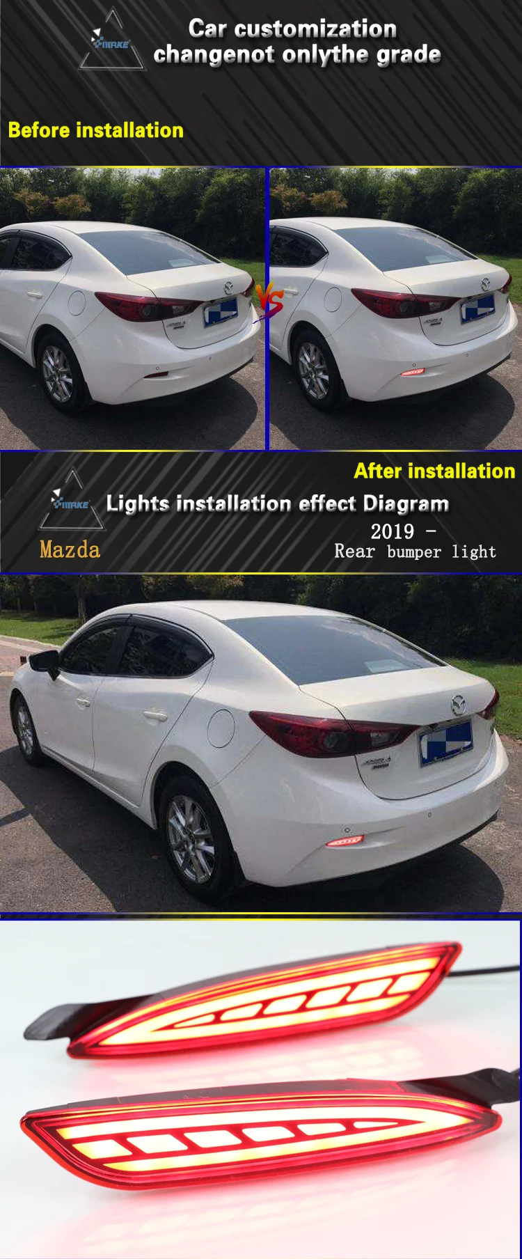 Smrke Led Drl for Mazda 3 Mazda 6 Atenza - Rear Bumper Lamp