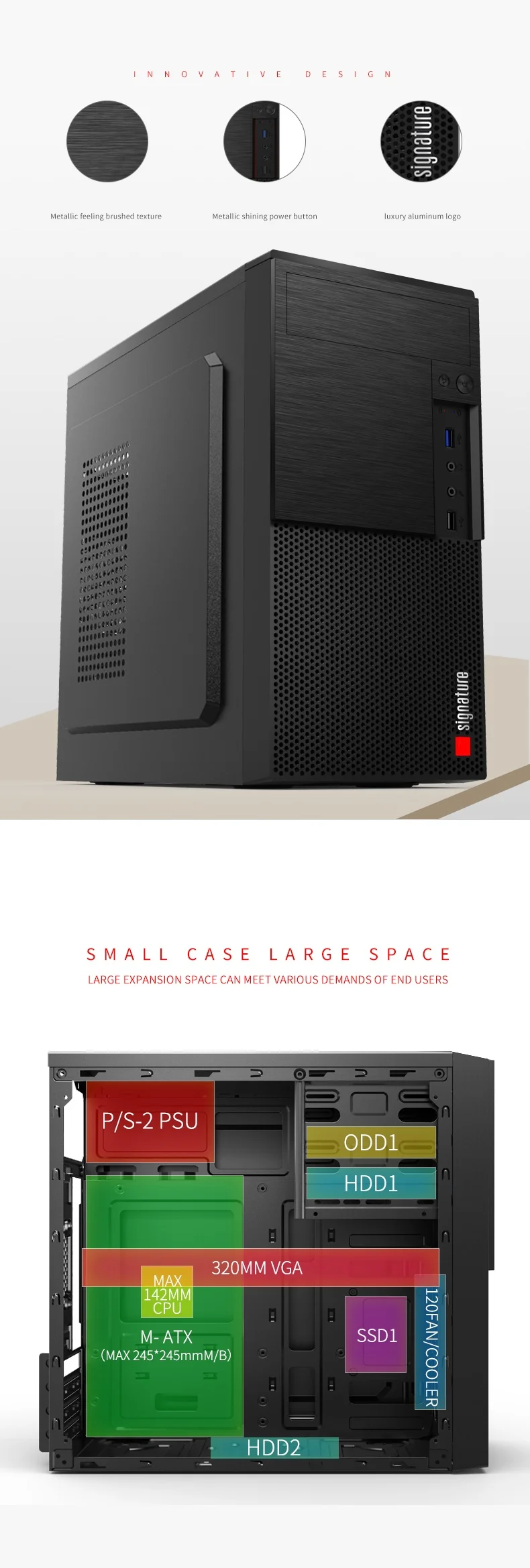Factory Supply Cheap Micro Atx Computer Case Mid Tower Desktop Pc Case ...