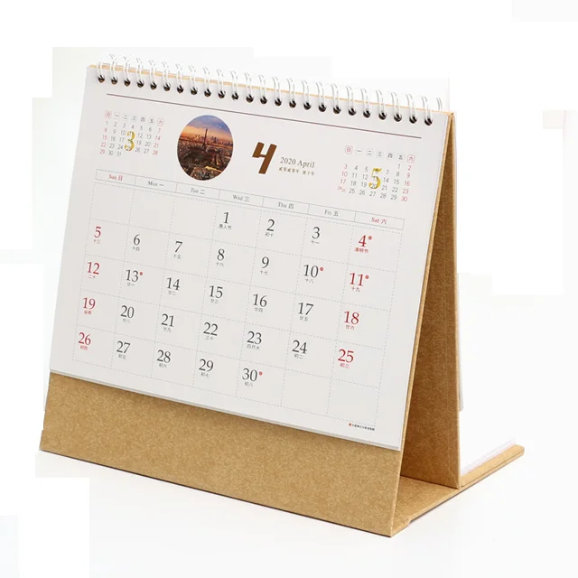 Standing Sticky Note Calendar Promotional 2020 Hardcover Tent Desk ...