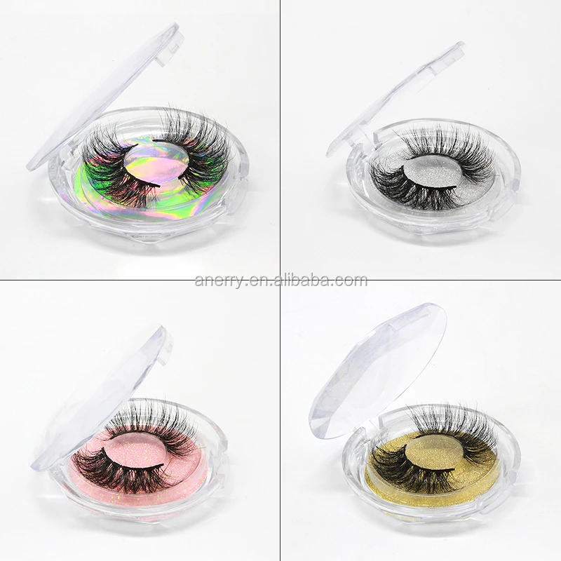 Crystal-lid Plastic Case For Lashes Clear Eyelash Boxes Silver Gold ...