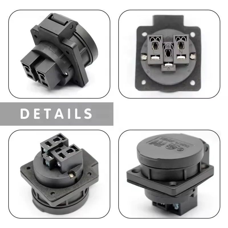 3pin Waterproof IP55 2P+E Wall Panel AC 220V 250V 16A Swiss Socket for UPS