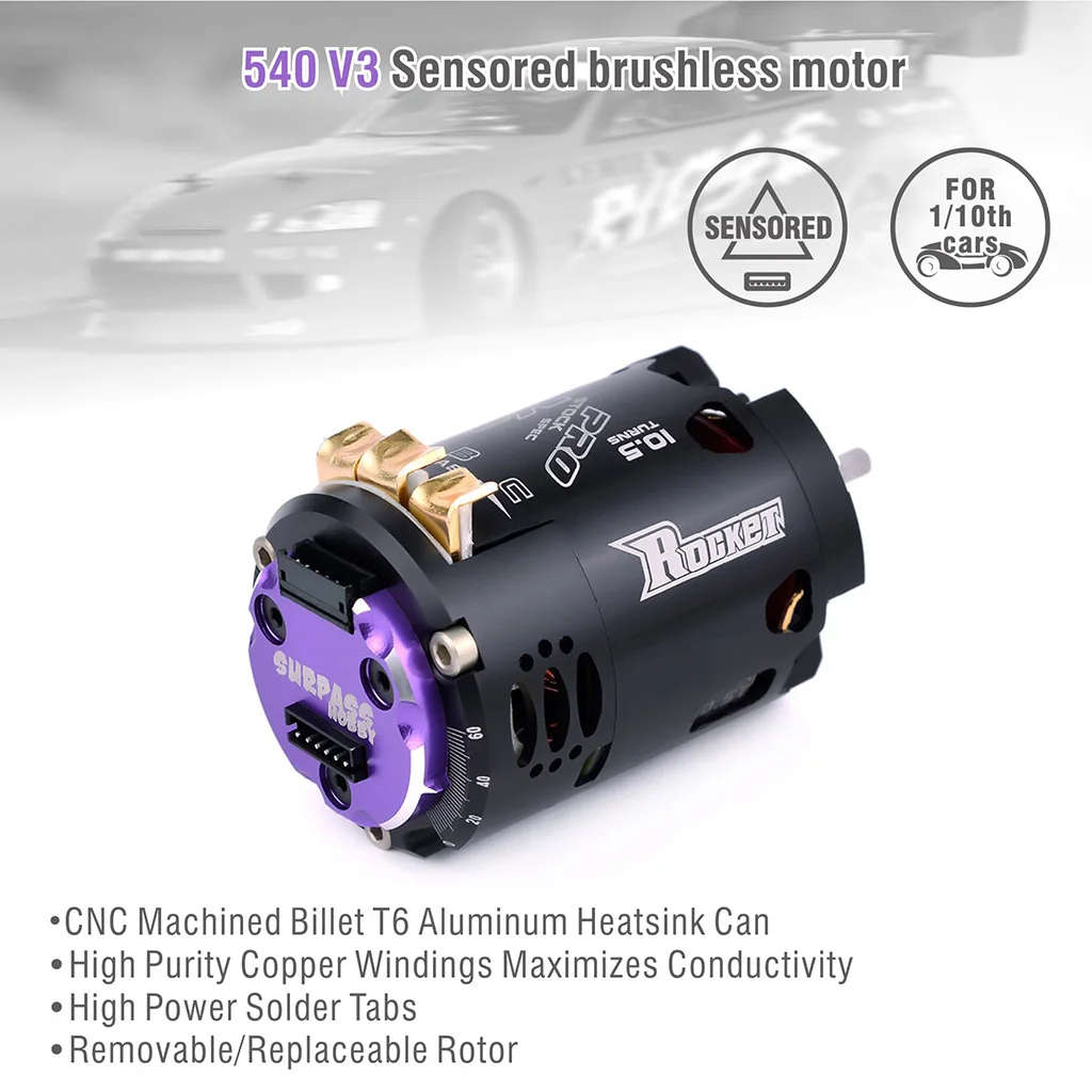 Rocket Spec 17.5 Turns Io 1.1a 540 Sensored Electric Competition Rc Car ...