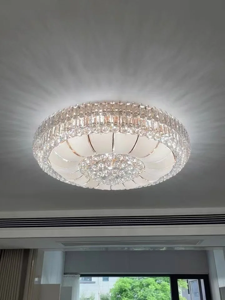 Modern round Indoor Ceiling Lamp with Stainless Steel Base LED Light ...