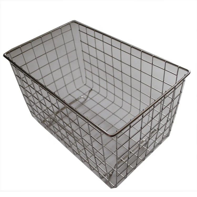 Hospital Stainless Steel Rectangular Welded Wire Cleaning Basket - Buy ...