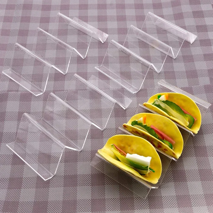 Clear Wave Shape Acrylic Taco Holder Taco Tray With Handle For Home ...