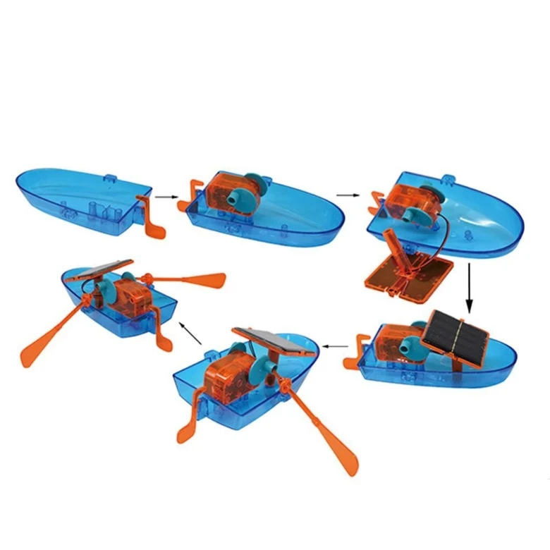 Diy Assemble Toy Set Solar Powered Rowing Robot Kit Science Educational ...