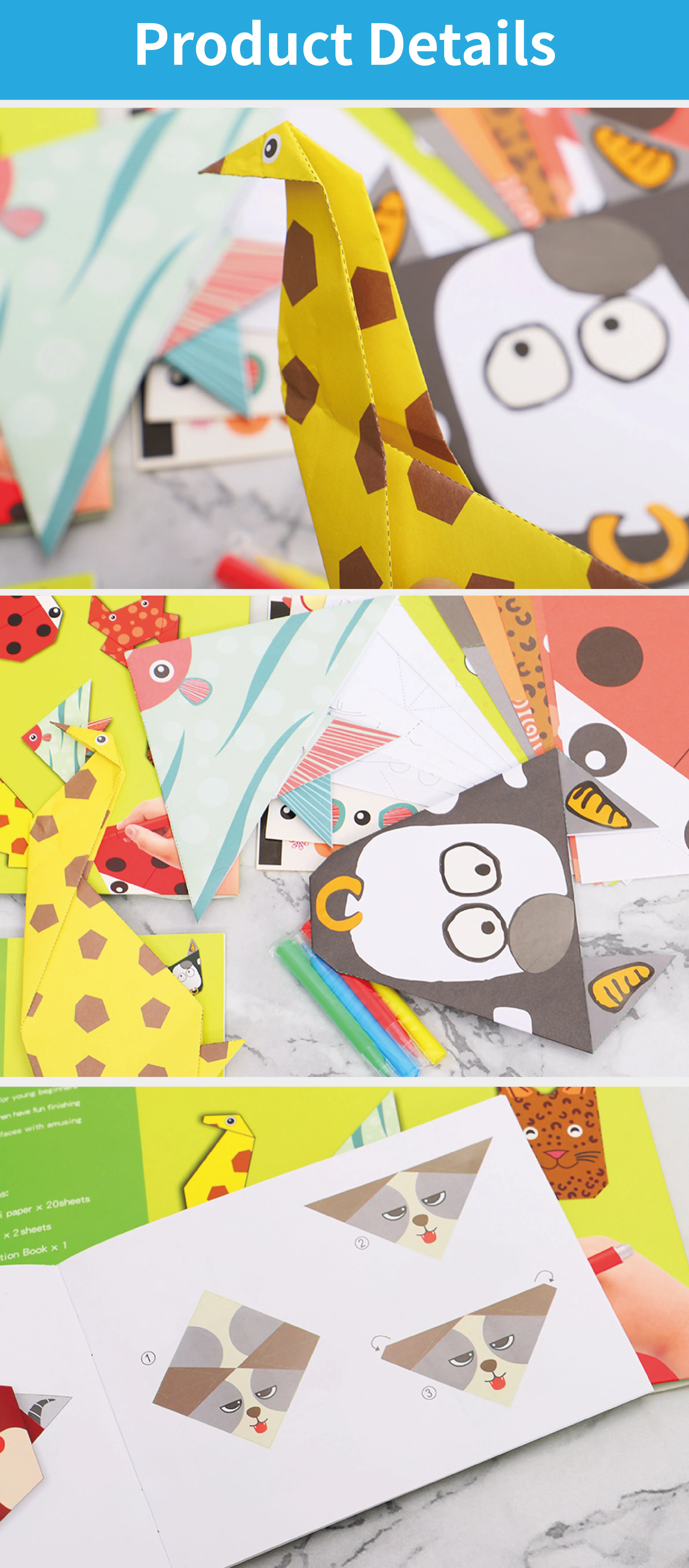 Color Children's Diy Origami Game,3d Manual Origami Crane Game Set ...