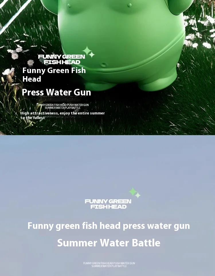 2025 New Green Head Fish Children's Toy Water Gun Mini Plastic Water ...