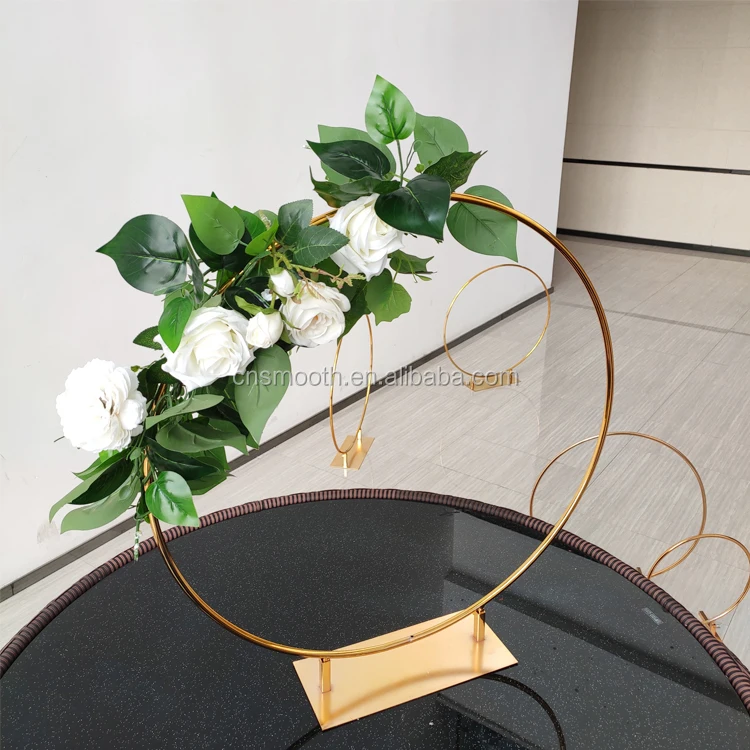 Gold Round Circle Ring Moon Hoop Wreath Table Wedding Centerpiece - Buy ...
