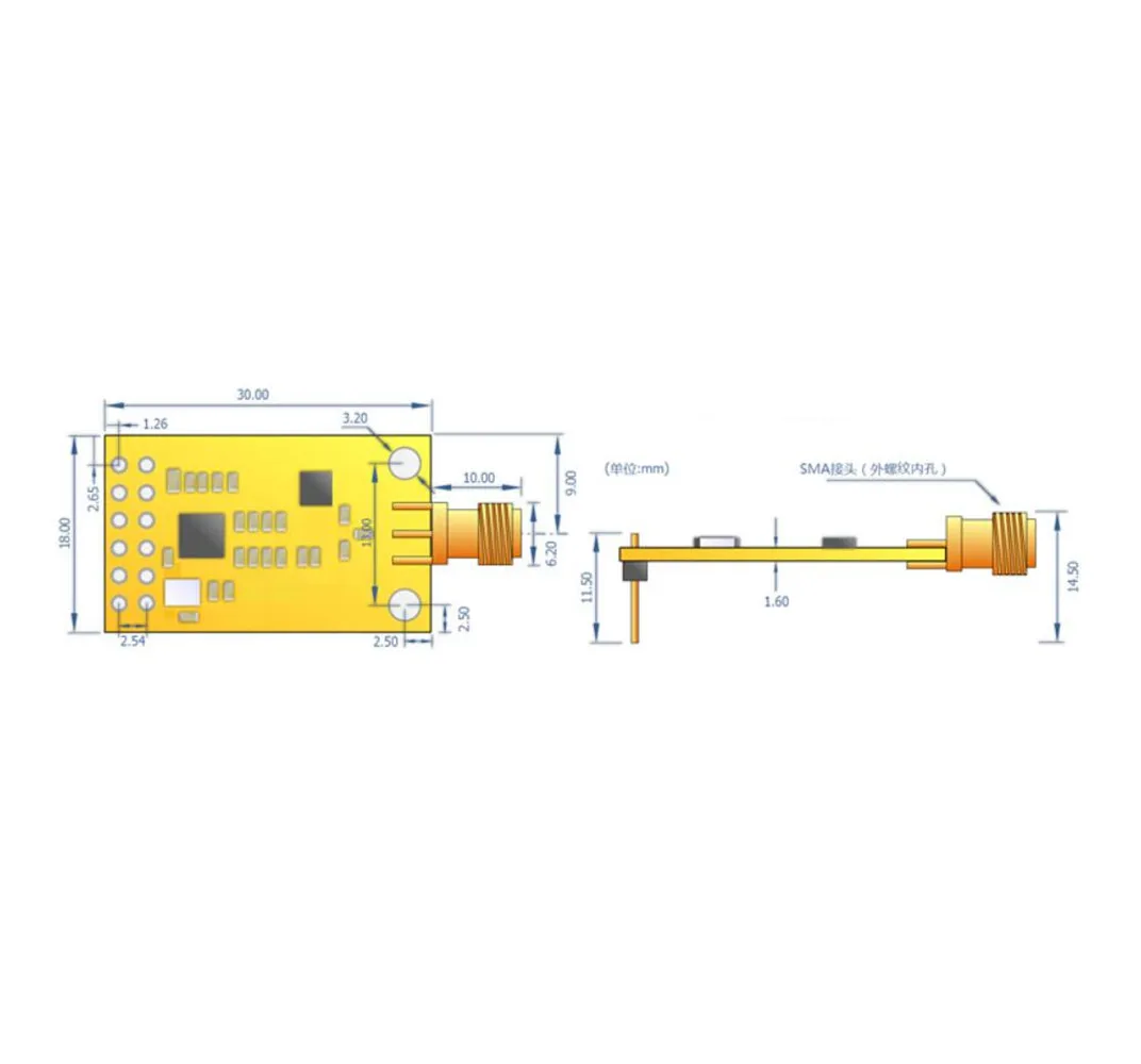 Taidacent SPI 22dbm 1800m Long Range 2.4G Wireless Data Transceiver ...