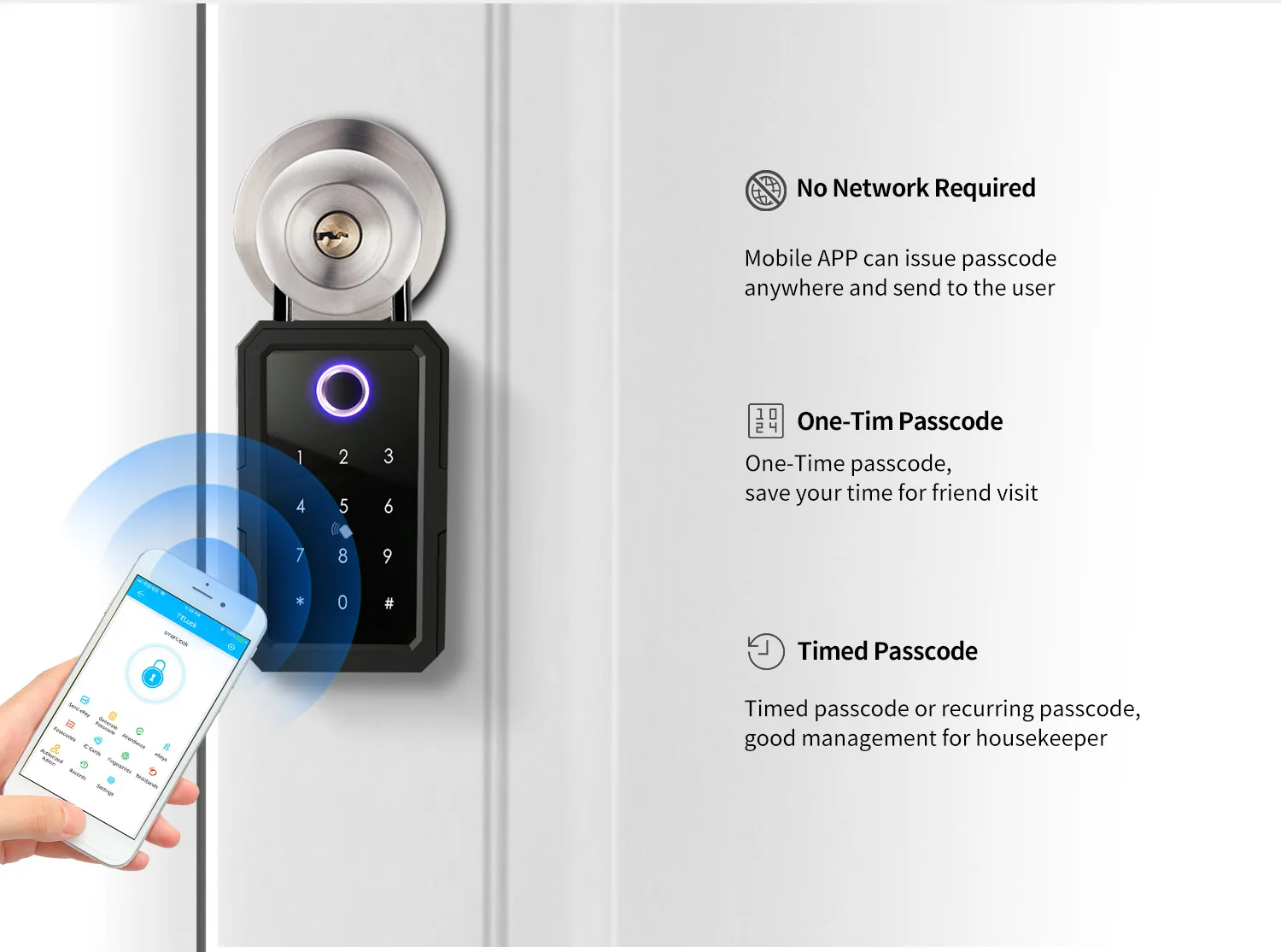 Smart Key Box TTLock App Fingerprint Key Box Password IP65 Waterproof ...