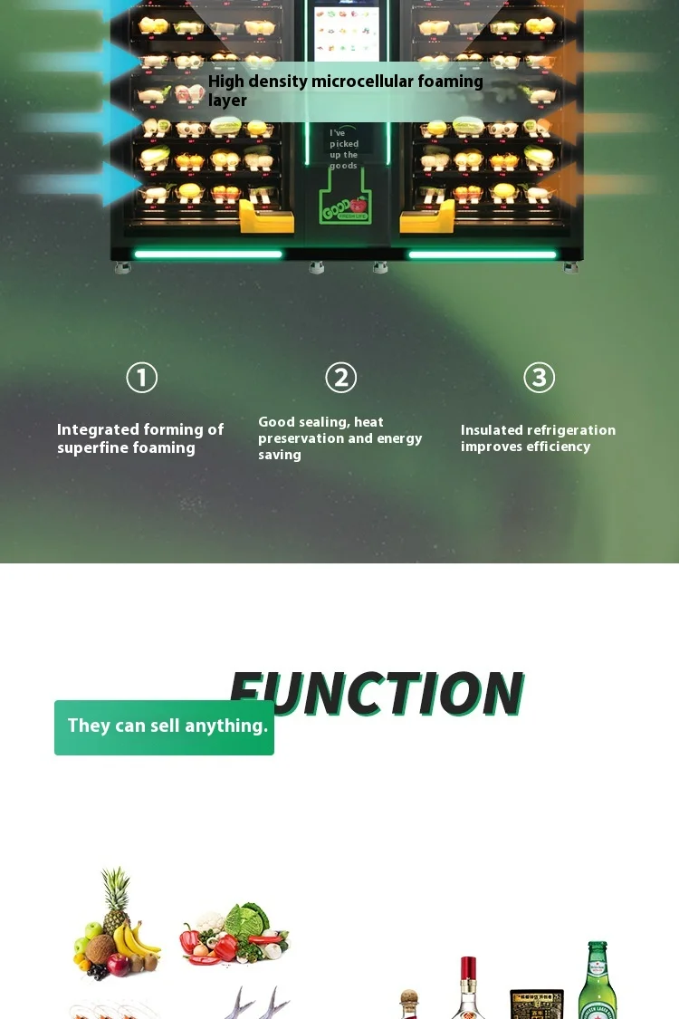 Unmanned Smart Automatic Fresh Food Cabinet Vending Machine
