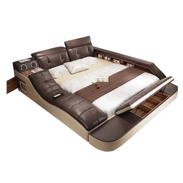 Smart Bed Multifunctional Leather Bed Smart Speaker Music Safety Box ...