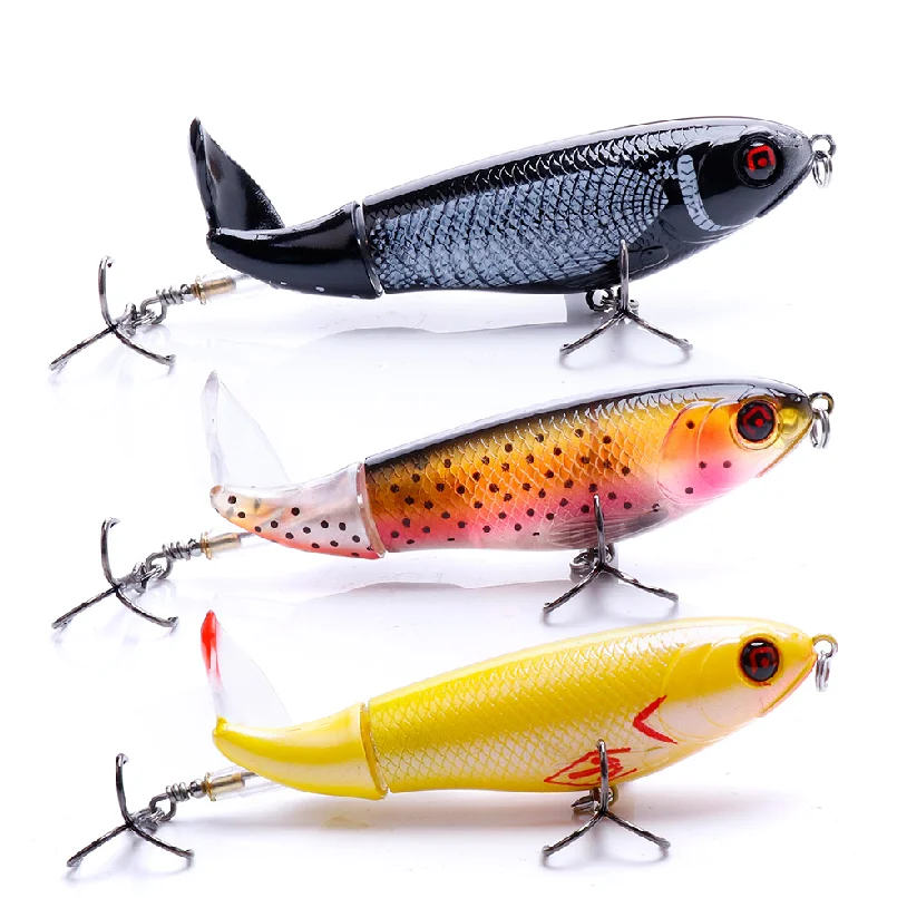 10cm 16.8g Whopper Popper Topwater Lure Artificial Bait Hard Black ...