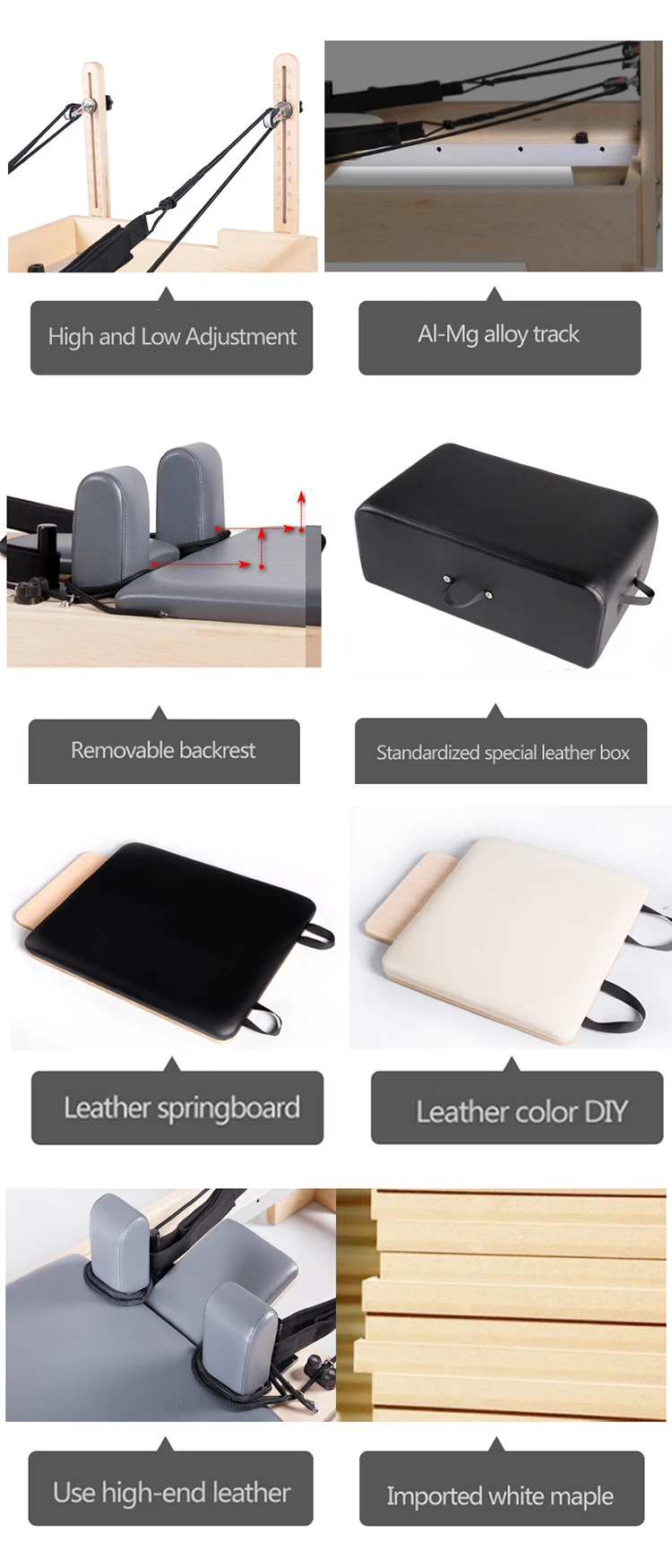 2020 Hot Selling Folding Pilates Bench Aluminum Reformer Springboard ...