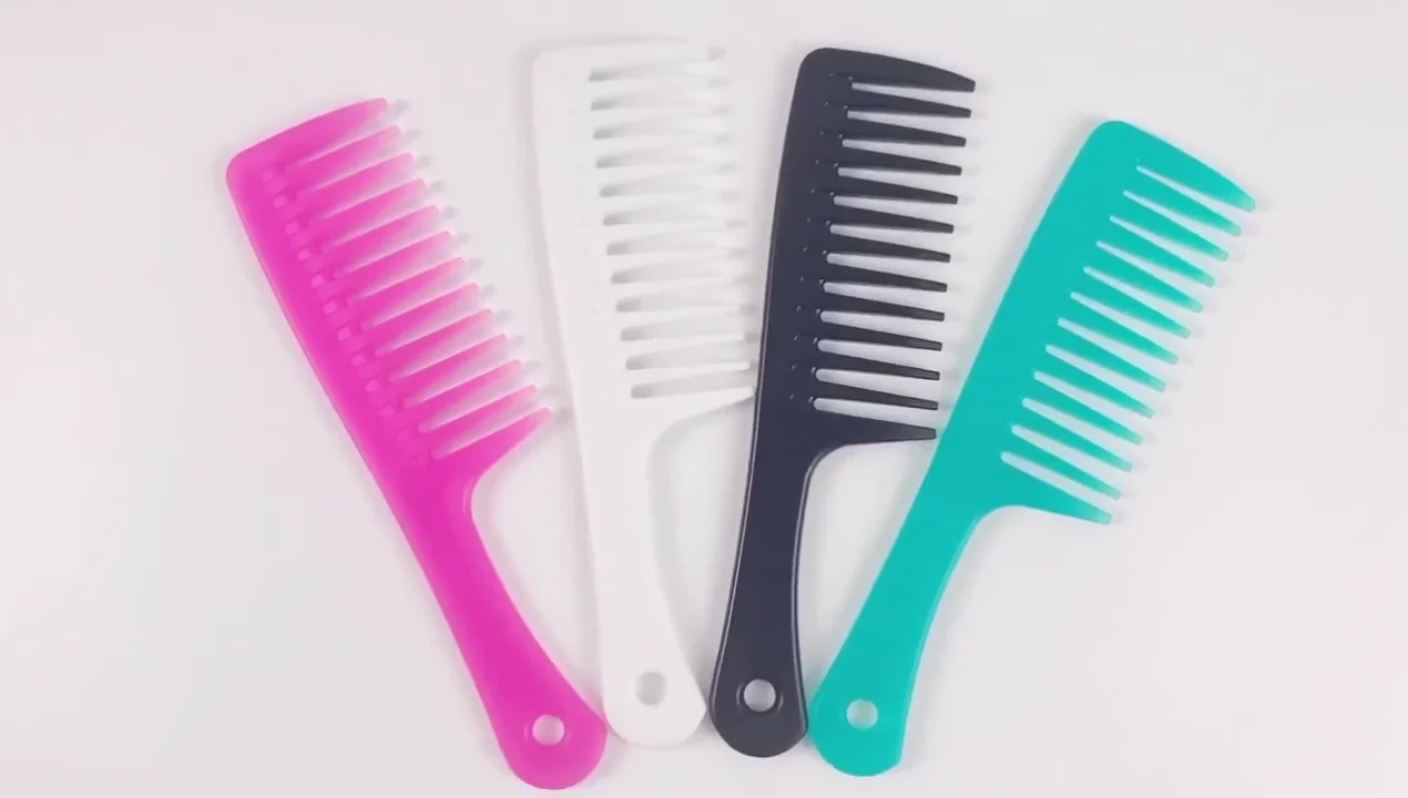 Plastic Material Wide Tooth Barber Comb With Logo Natural Hair Custom ...