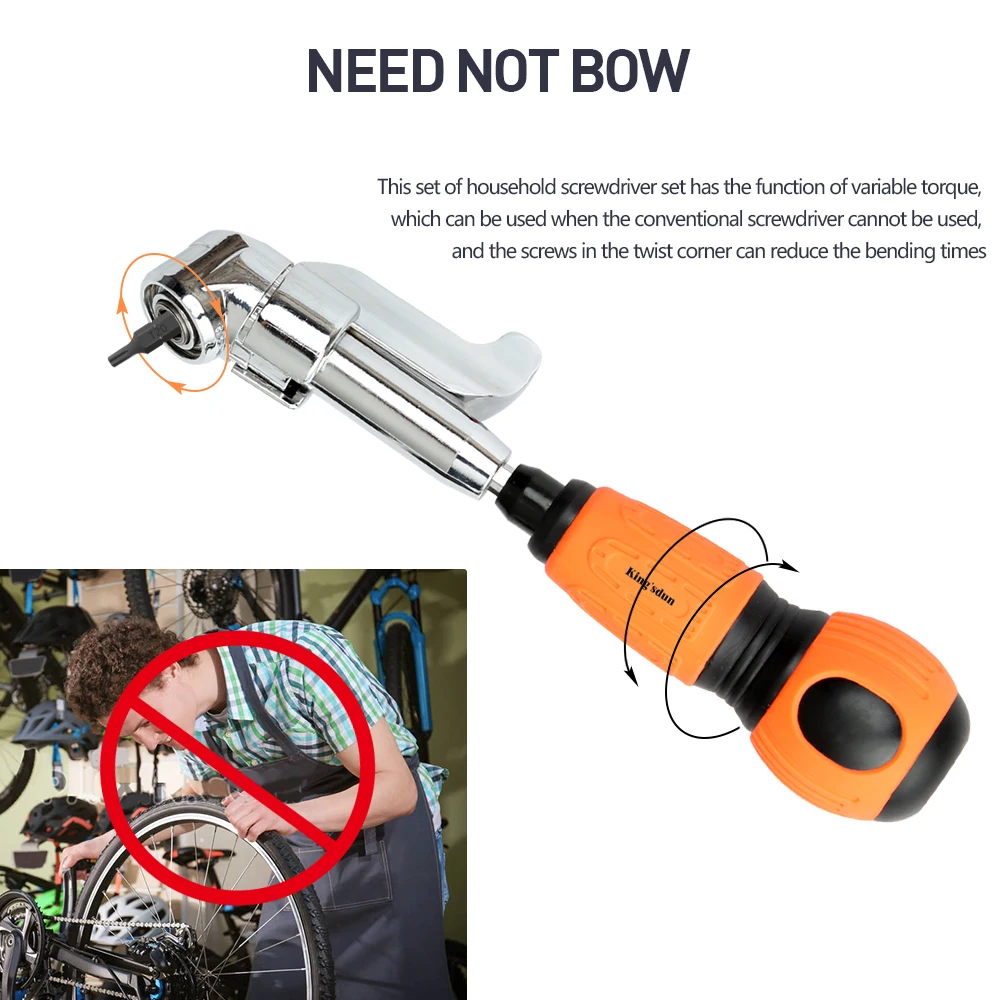 105 Degree Angle Screwdriver Set Holder Adapter Adjustable Bits Nozzles ...